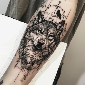 Odins Wolves Tattoo Odin's Wolves T Shirt Design PSD Editable Template